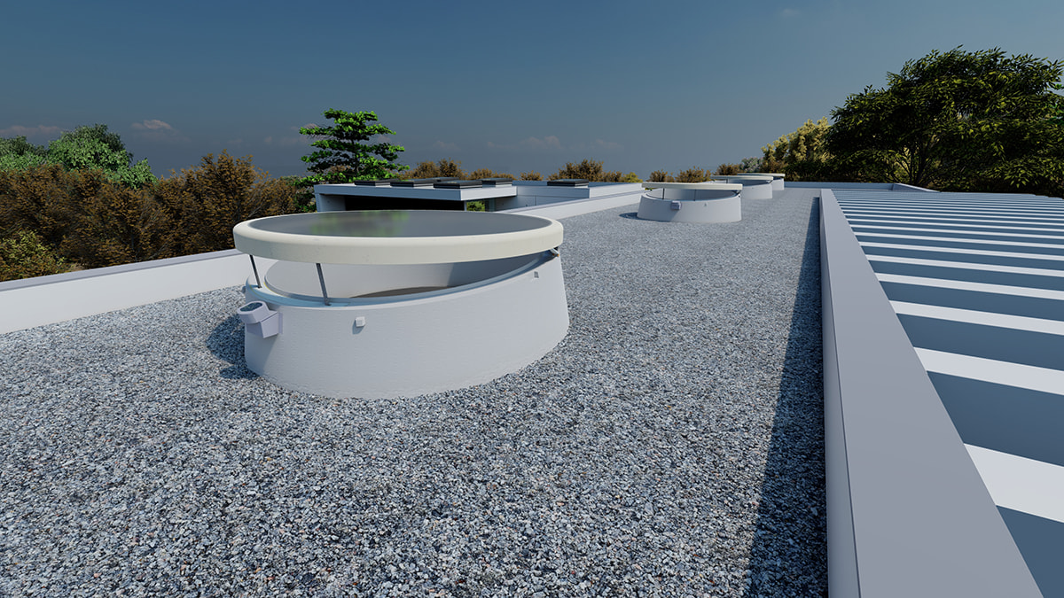 Finestra per tetti piani con telaio in plastica rotonda | LAMILUX